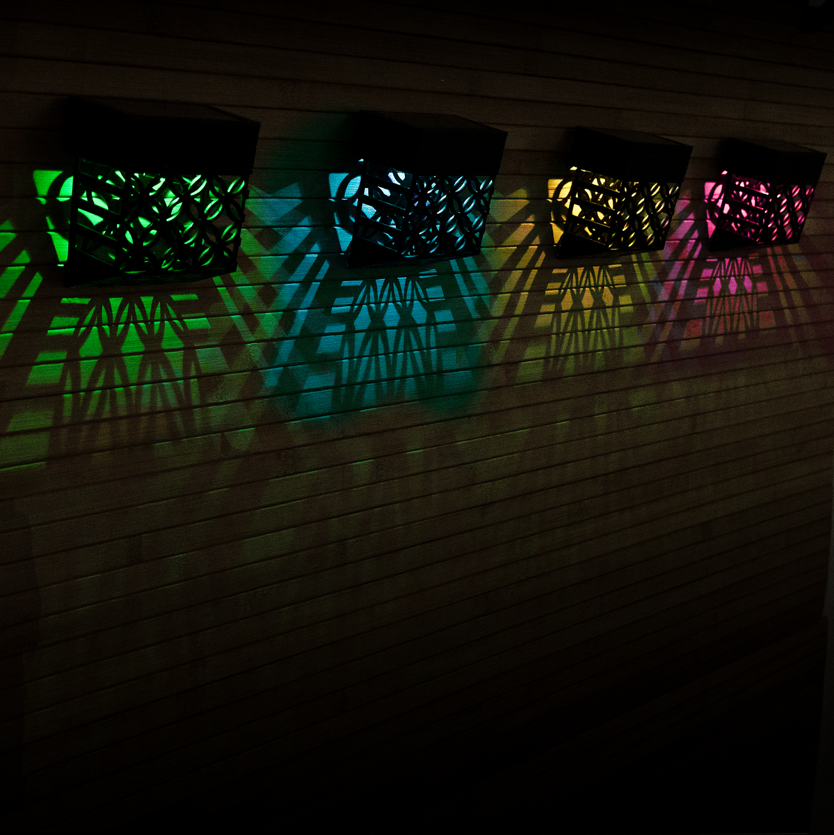 Louis Solar Fence Lights - Warm White and Colour Changing LED (Set of ...